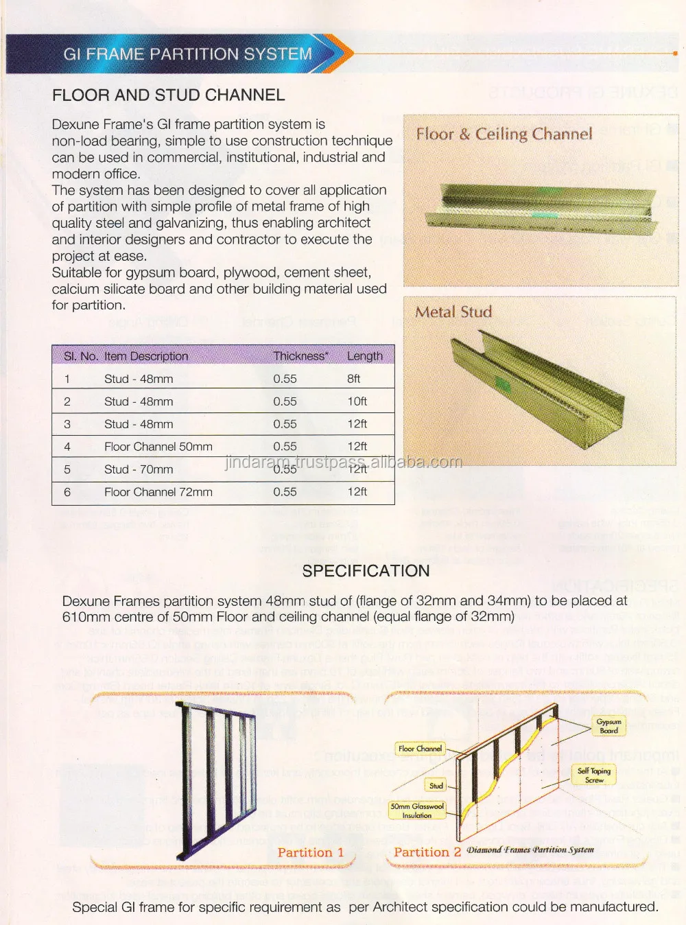 Gi Frame Partition Systrem - Buy Gi Frame Partition Systrem Product on ...