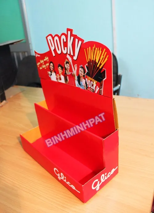 Pocky Biscuit Sticks - Chocolate Paper Display Shelf Display Rack Stand ...