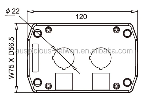 IP65 Waterproof Control Box - 2 Hole Push Button Switch