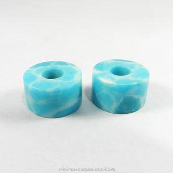 Chinese Larimar Big Hole Beads 14x8x5mm Flat Smooth Gemstone Beads ...