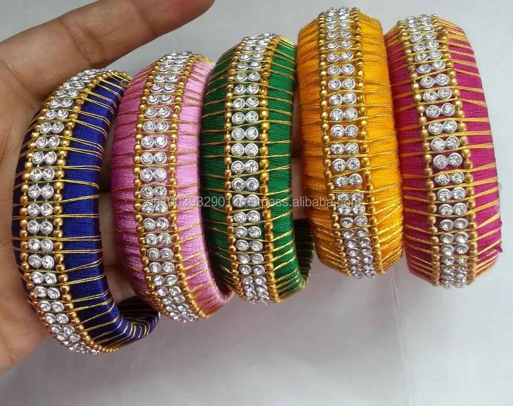 Latest Style Multicolor Silk Thread Bangles/girls Fashion Bangles - Buy ...