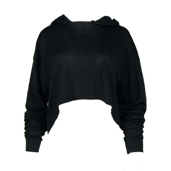 Camo Look Cropped Top Hoodie With Short Crop Body Full Sleeve And Over
