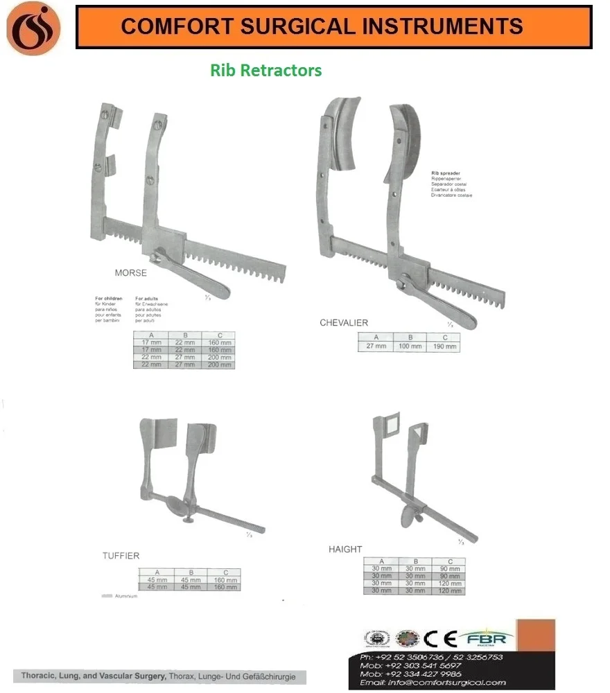 Morse Rib Retractors & Chevalier Rib Spreader Tuffier Rib Retractors ...