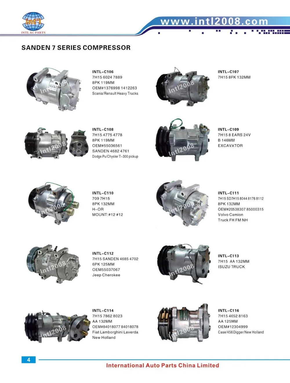 Sanden Sd7h15 4471 22-47691-000 Air Condirioner Ac Compressor For ...