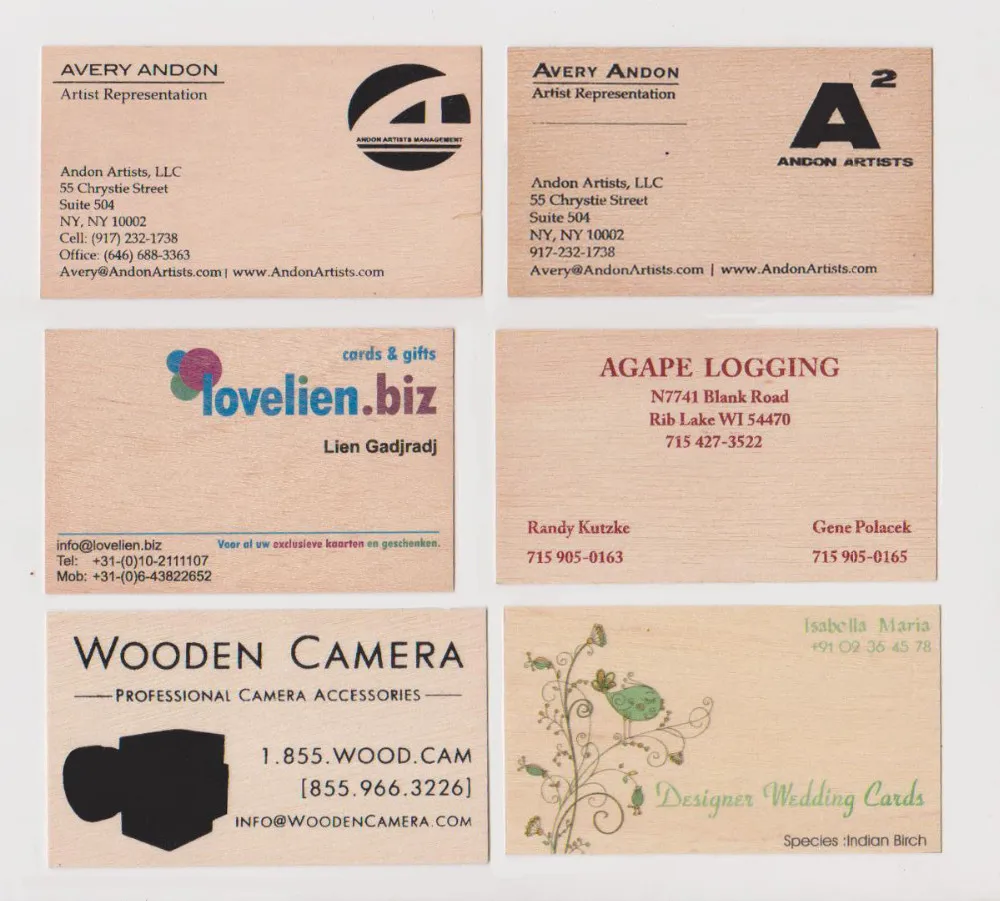 Custom Printed Wooden Visiting Cards Which Can Also Be Laser Engraved ...
