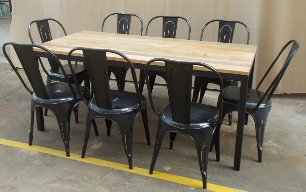 Industrial Style Dinning Table With 8 Chair - Buy Industrial Style ...