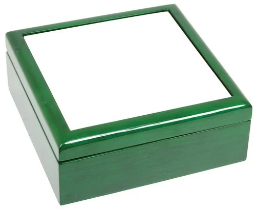 Personalized Sublimation Blank Tile Lid Unfinished Wooden Jewellery Box ...