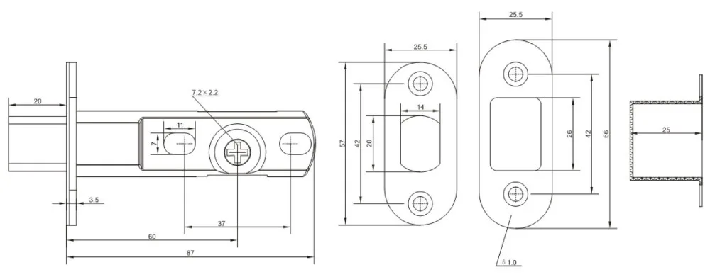 87mm Mortise Tubular Dead Bolt Latch - Buy Tubular Dead Latch,87mm Dead ...