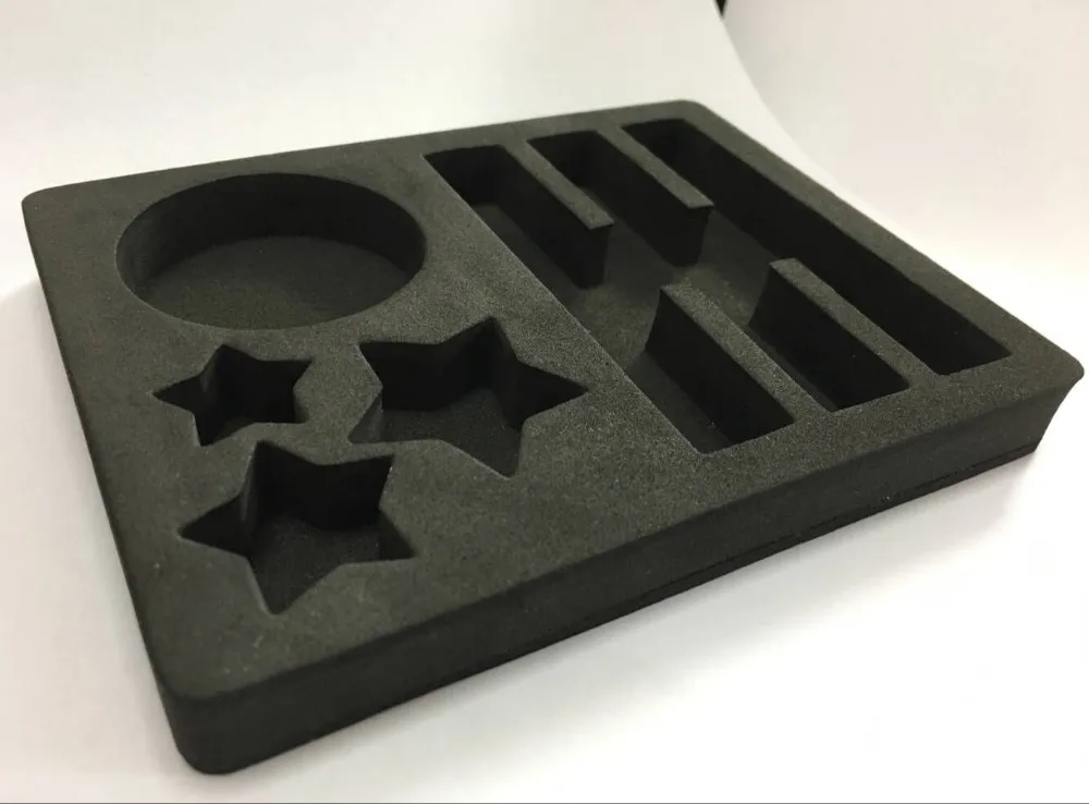 Black Grey Die-cut Package Customize Shape Sponge Product High End Soft ...