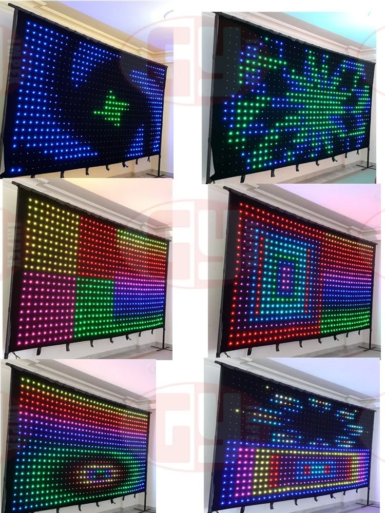 Flexible Led Mesh Curtain/programmable Led Curtain Display/led Shower ...