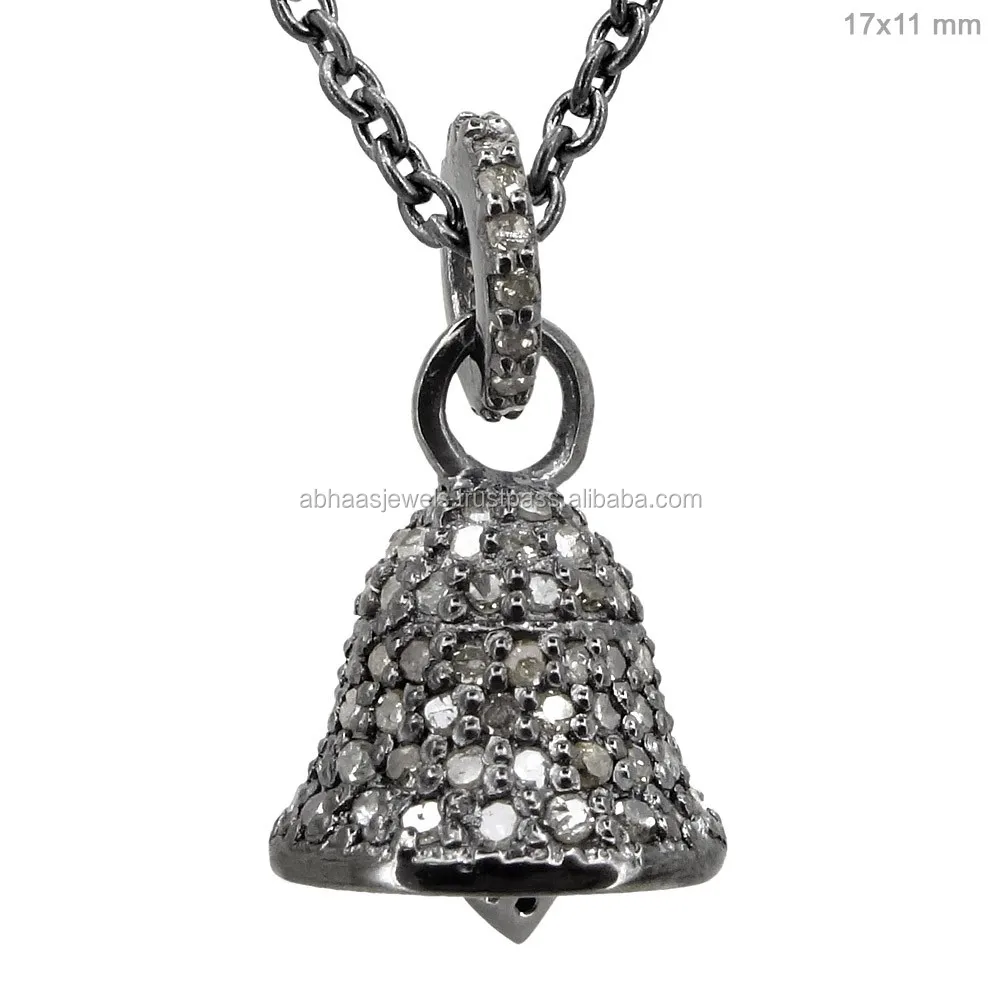 Diamond Beautiful Design 925 Sterling Silver Bell Charm Pendant - Buy ...