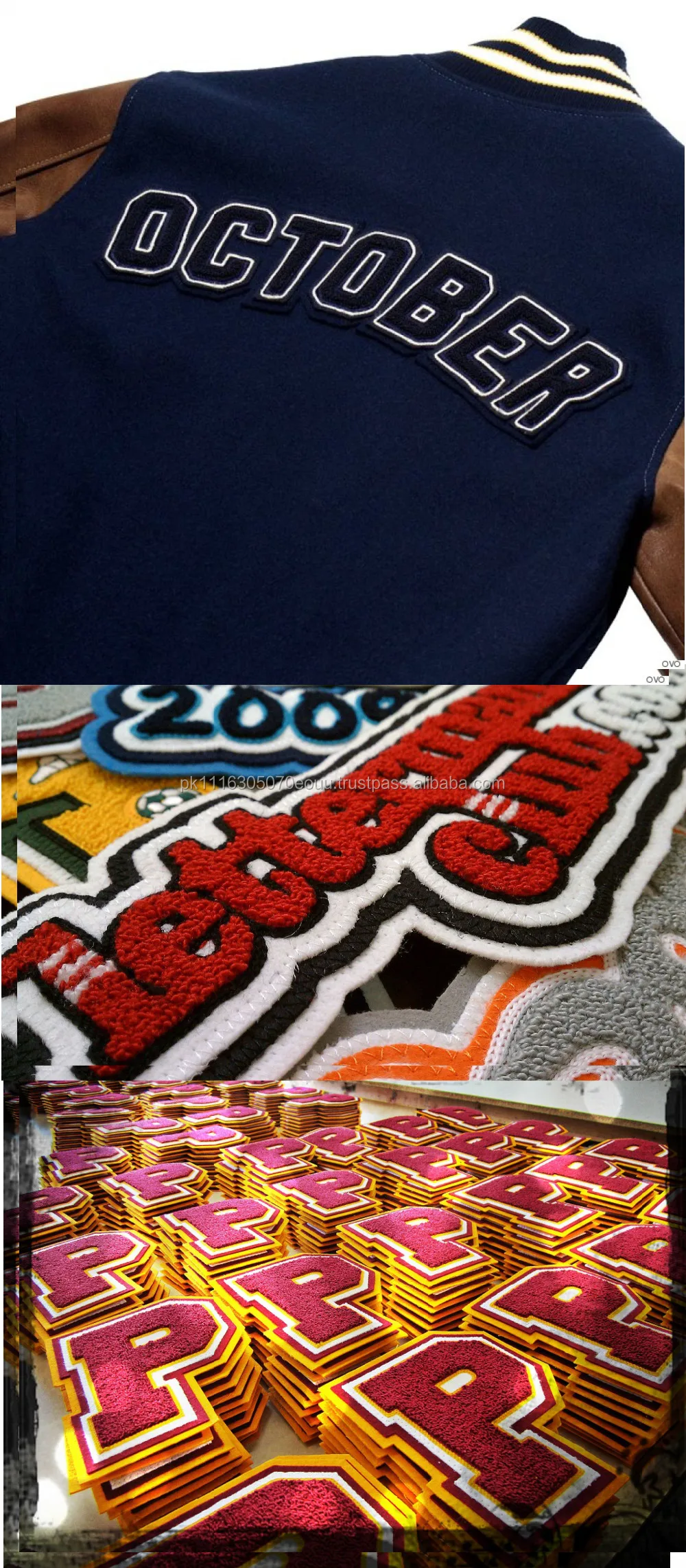 Long Style Varsity Jacket/ Varsity Jacket With Synthetic Leather Sleeve ...