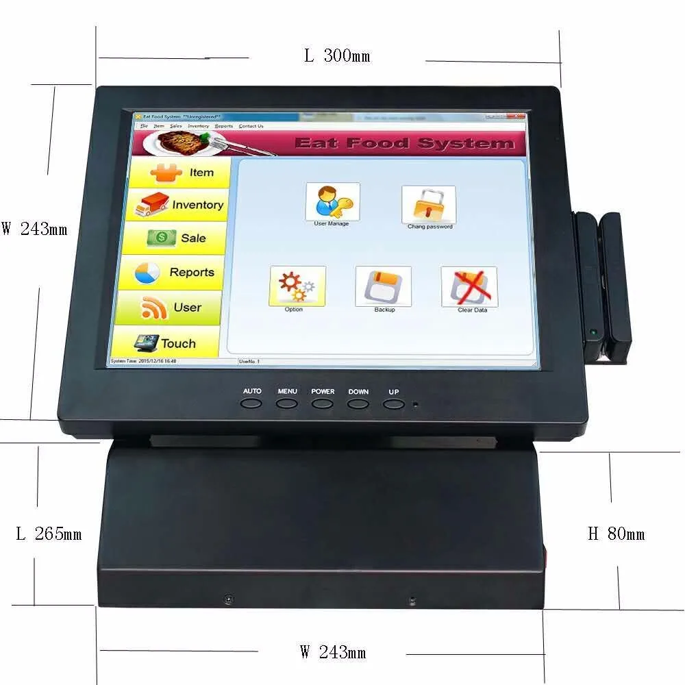 Price Of A Cash Register 12 Inch Touch Screen Monitor All In One ...