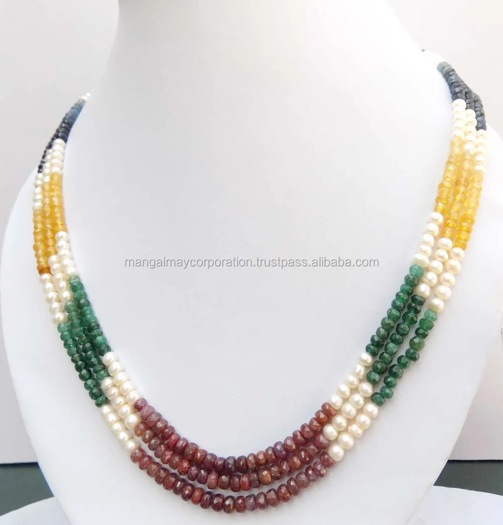 Natural Green Jade Beaded String Necklace - Buy Green Jade Beaded ...