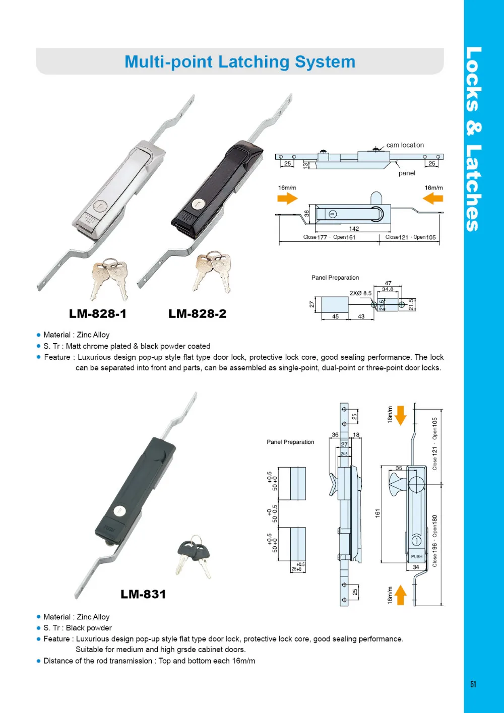LM-828-1 Swing Handle Rod Control Latch System 3 Point Lock| Alibaba.com