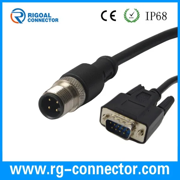 Db9 Male To M12 4pin Male Straight Cable - Buy Db9 To M12,Db9 Cable To ...
