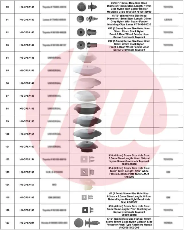 For Toyota Car Parts With Sealer Rocker Panel Moulding Clips Oem:90467 ...
