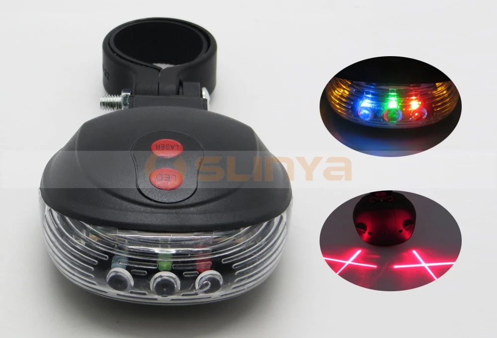 Fog Rain Road Security Indicator Dual Laser Beam Color Led Bicycle Rear ...