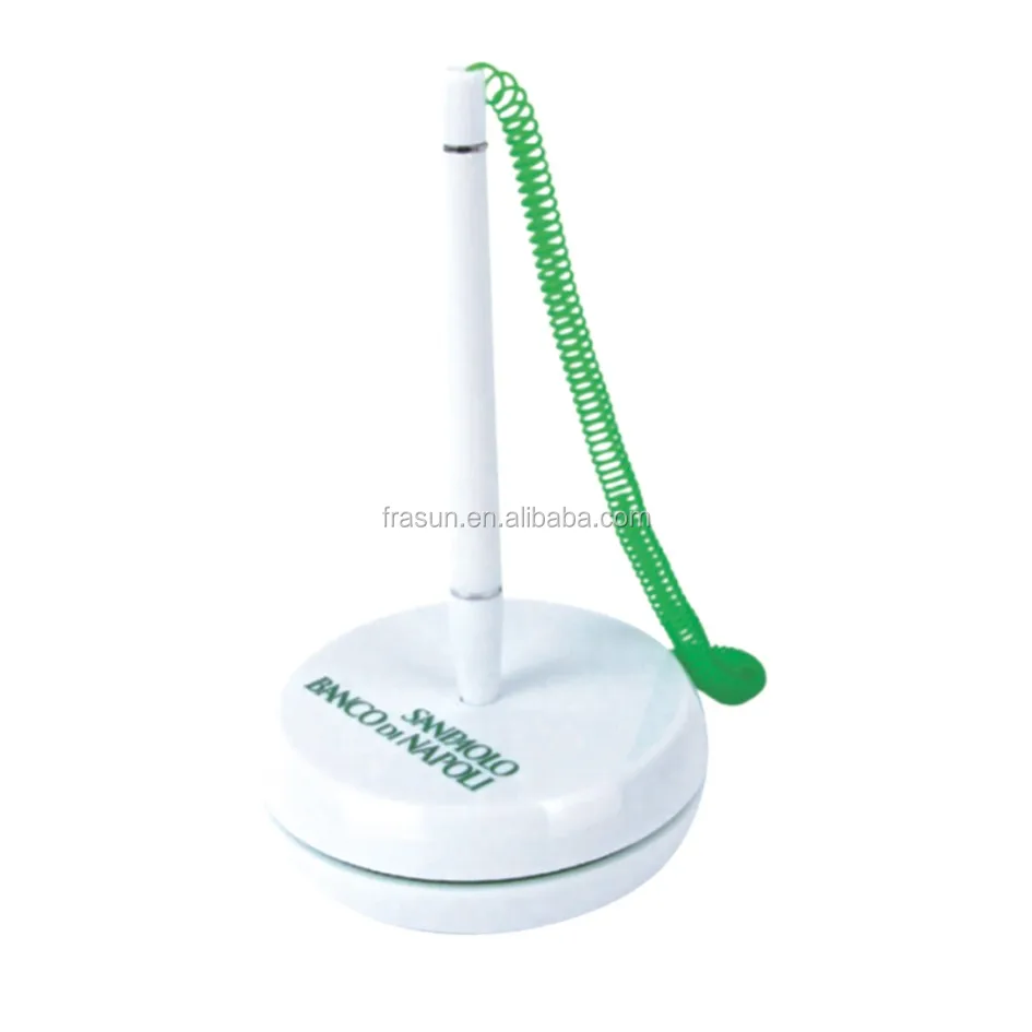 Ballpoint Pen Secure Chain Attached Base Stays Stand Desk Pen - Buy ...