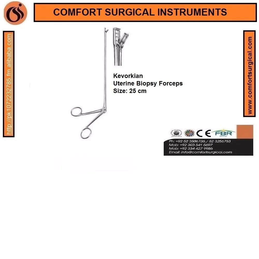 Gynecology Kevorkian Uterine Biopsy Forceps 25 Cm made Of Medical Grade ...