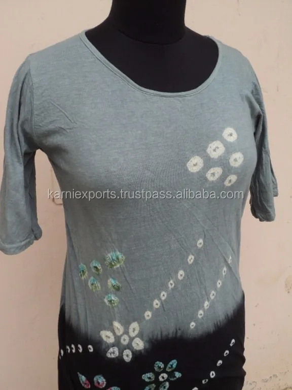 Long Length Cotton Hojari Knitted Fabric / Plain Tie Dye Bandhej ...