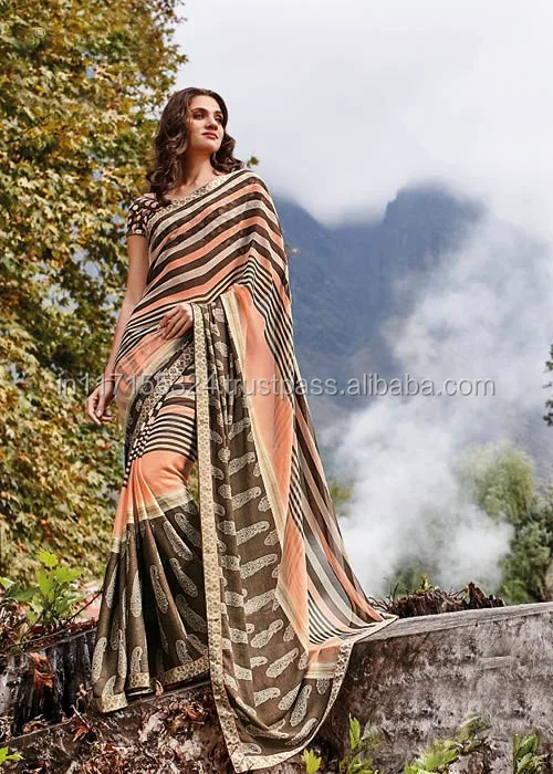 2016 New Latest Wholesale Indian Georgette Saree - Sari Blouse ...