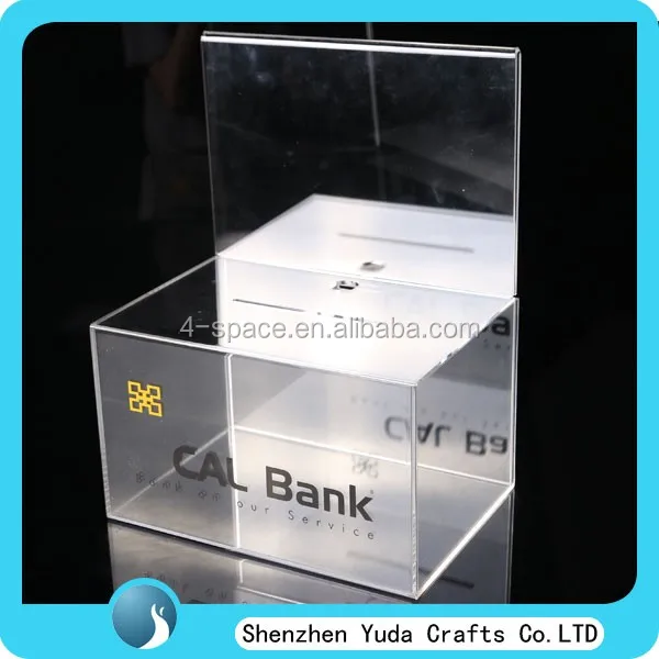 Large Clear Comment Box Acrylic Wall Mounted Suggestion Box For Bank ...