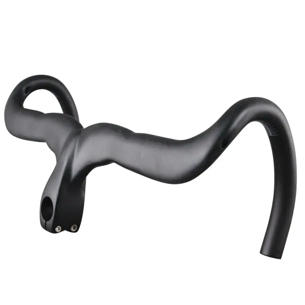Full Carbon Handlebar For Road Bike Integrated Stem Inner Cable Routing ...