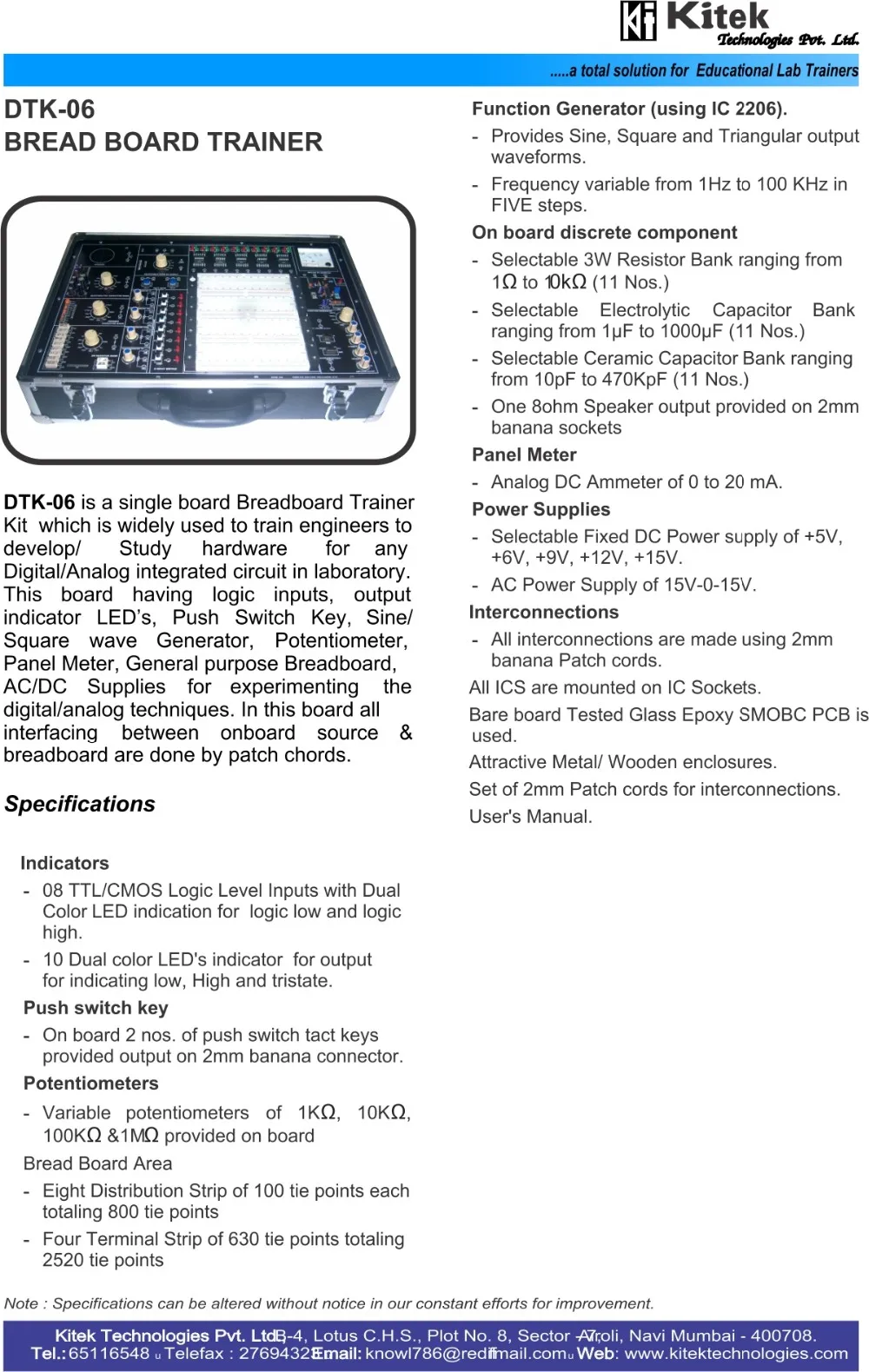 Didactic Trainer Equipment / Digital Trainer Board Kit / Basic ...