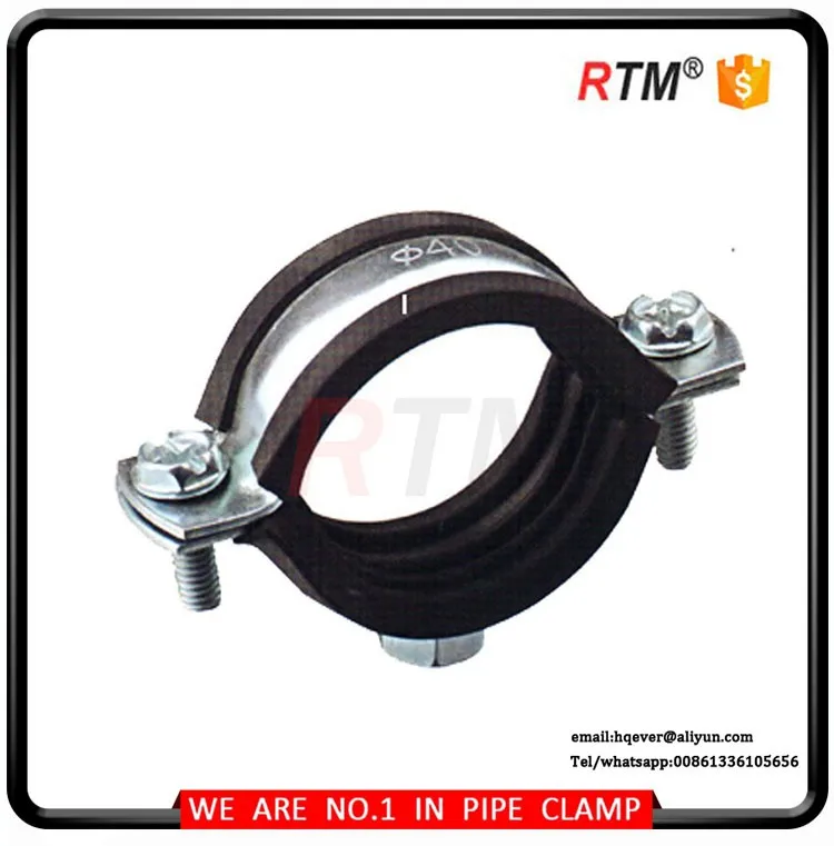 All Sizes M8 Heavy Duty Cast Iron Pipe Clamp With Rubber - Buy Pipe ...