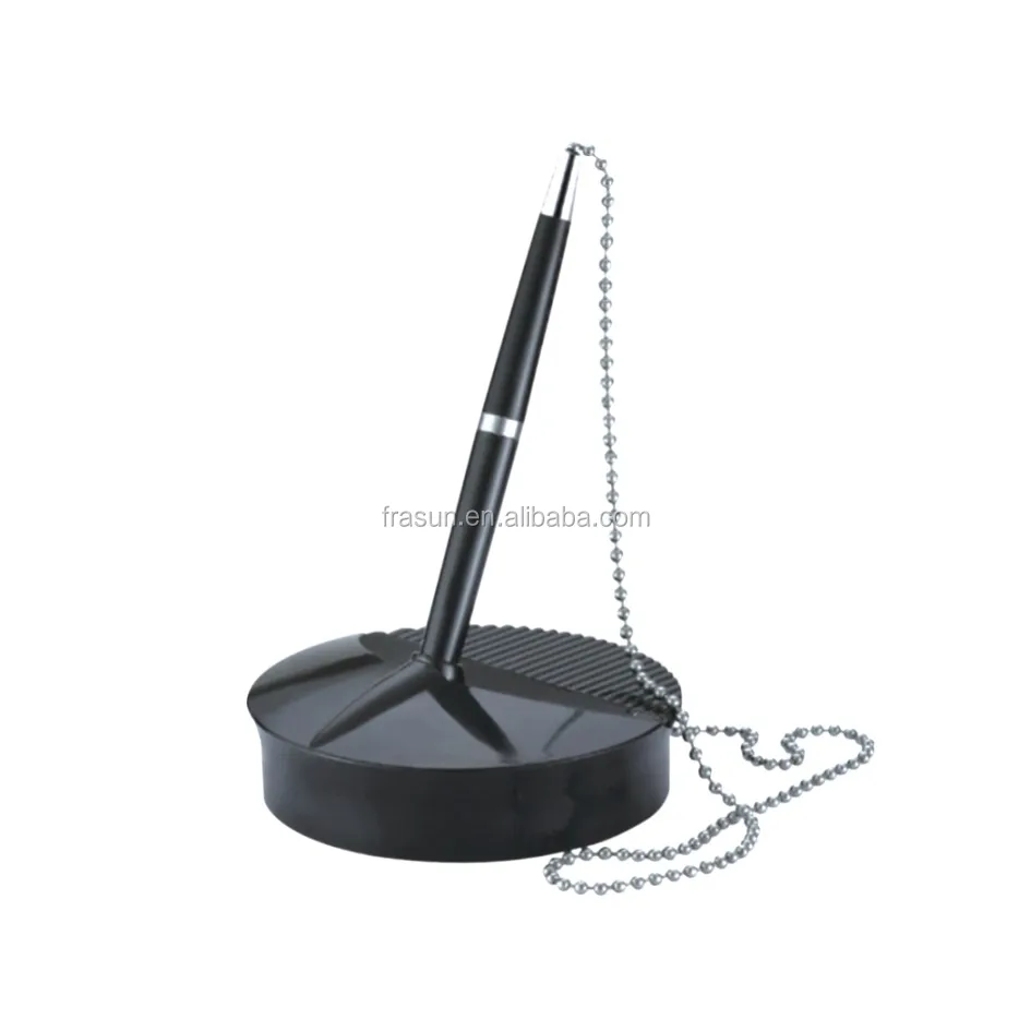 Ballpoint Pen Secure Chain Attached Base Stays Stand Desk Pen - Buy ...