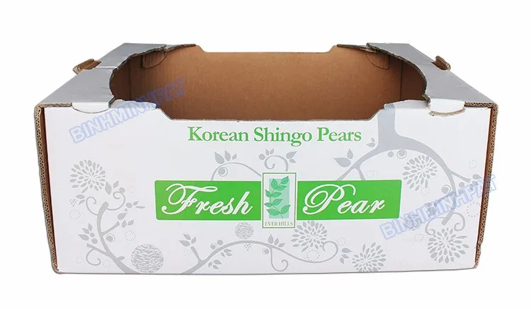 White Corrugated Fresh Pear Packing Boxes Fruit Cartons Manufacturer ...