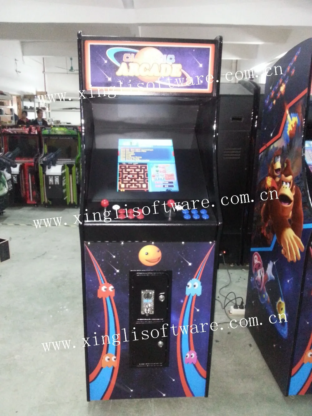Upright Arcade Game Machine With Classical 60 In 1/coin Operated Arcade ...