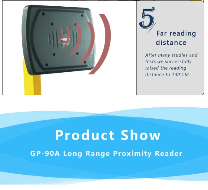 130cm Long Range Proximity Card Reader With Rfid Technology For Parking Lot Parking Gate Control ...