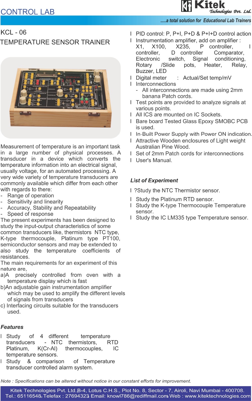 P,Pi,Pid Controller Trainer / Instrumentation & Control Lab Trainer Kit ...