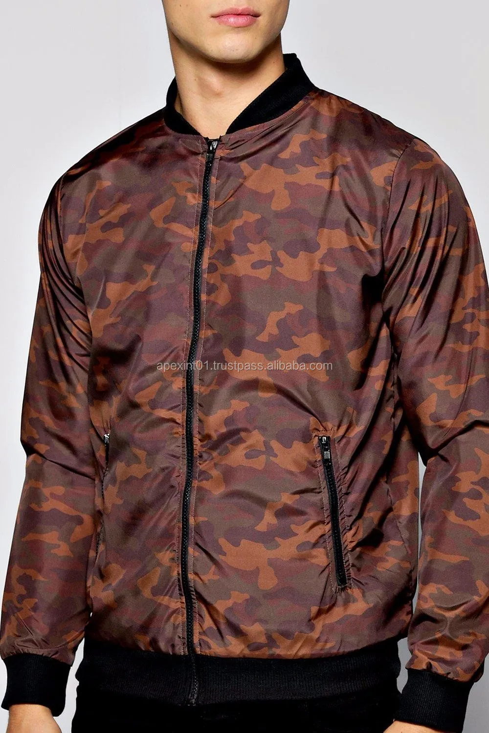 Wholesale Mentiger Print Black Slim Fit Bomber Jacket From Apex ...