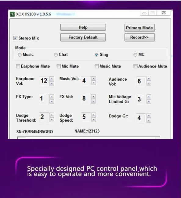 Mini 2 Channel XOX KS108 USB Mixer Audio interface for karaoke ...