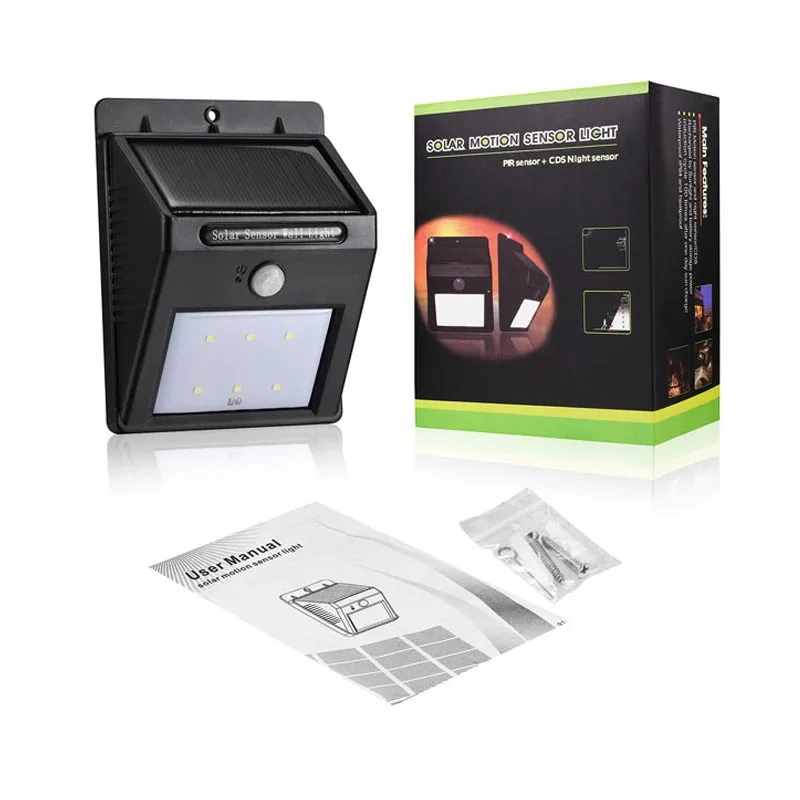 Outdoor Garden Solar Powered Led Pir Solar Motion Sensor Wall Lights ...