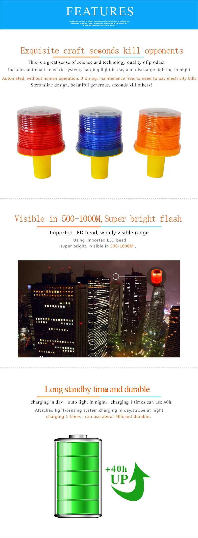 Solar Traffic Cone Strobe Light Led Traffic Solar Warning Light - Buy ...