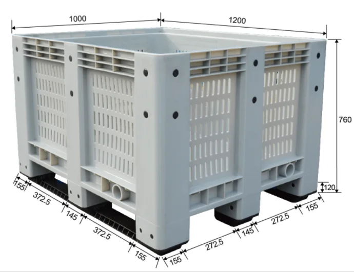 Wadah Palet Kaku Hdpe Dapat Ditumpuk,Kotak Plastik 1200x1000x760 Mm ...