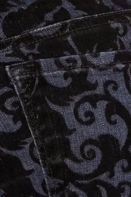 Black Denim Flock Pant Blue Denim Flocking Trouser Ladies Flocking ...