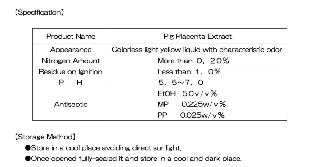Japanese Spf ( Specific Pathogen Free ) Pig Placenta Extract Raw ...