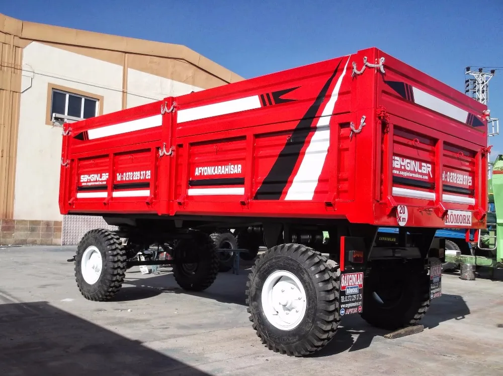 Hydraulic Brake Farm Trailer Single Axle Rear Tipping Tralier From ...