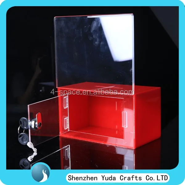 Large Clear Comment Box Acrylic Wall Mounted Suggestion Box For Bank ...