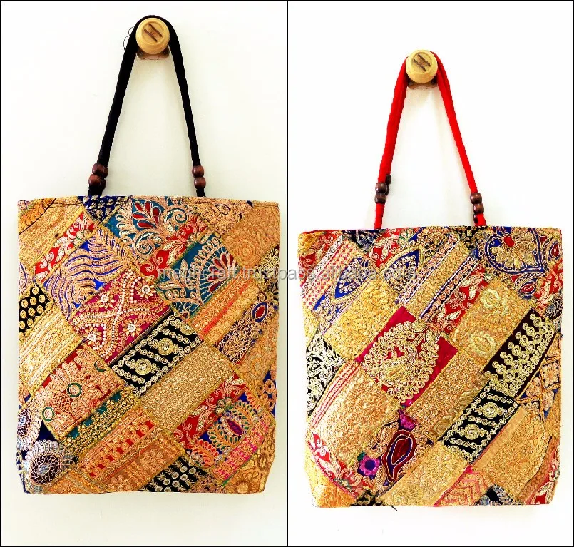 Gujarati Handmade Patchwork Shoulder Bag / Vintage Patchwork Handbag ...