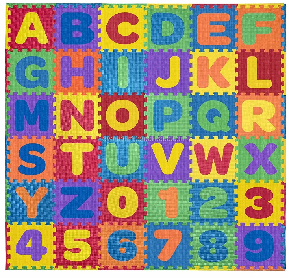 36pc Alphabet Number Eva Foam Floor Abc Mats For Kids Jigsaw Puzzle ...