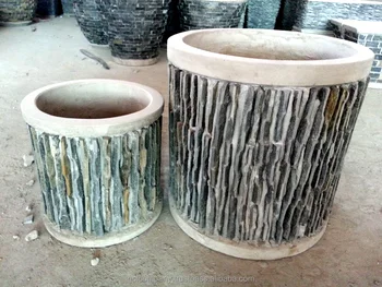 [wholesale] Natural Stacked Stone Slate Planters - Slate Pots And ...