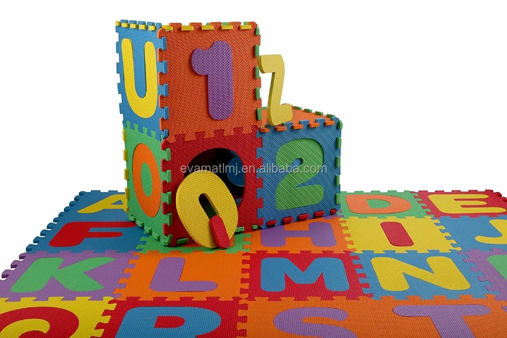 36pc Alphabet Number Eva Foam Floor Abc Mats For Kids Jigsaw Puzzle ...