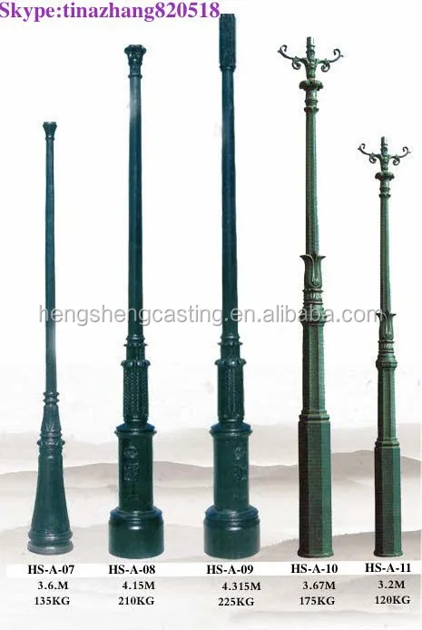 Antique Ductile Iron Street Lighting Poles - Durable Decorative Cast ...