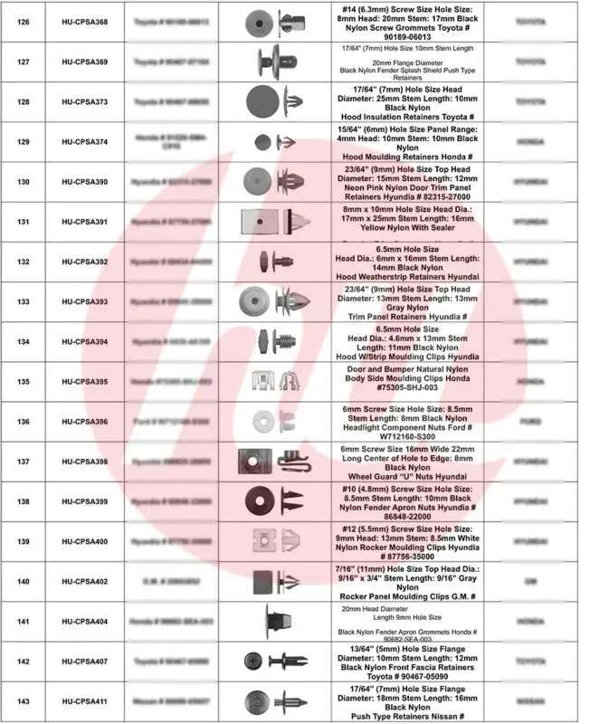 For Toyota Car Fender Splash Shield Push Type Retainers Clips Oem:90467 ...